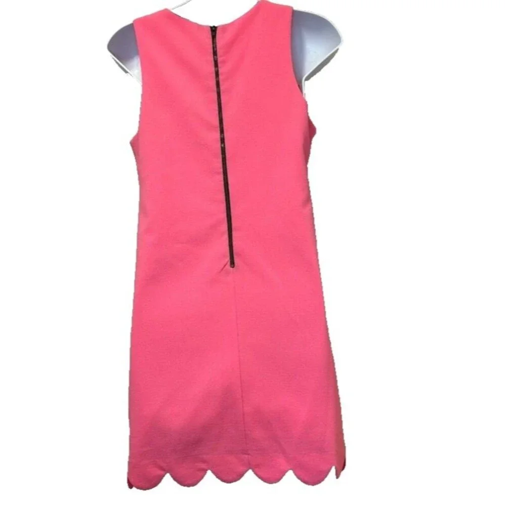 Monteau | Dresses | Monteau Pink Shift Dress Womens Small Scallop Hem ...